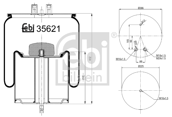 空气弹簧防尘罩(Rear Axle both sides) FEBI BILSTEIN 35621